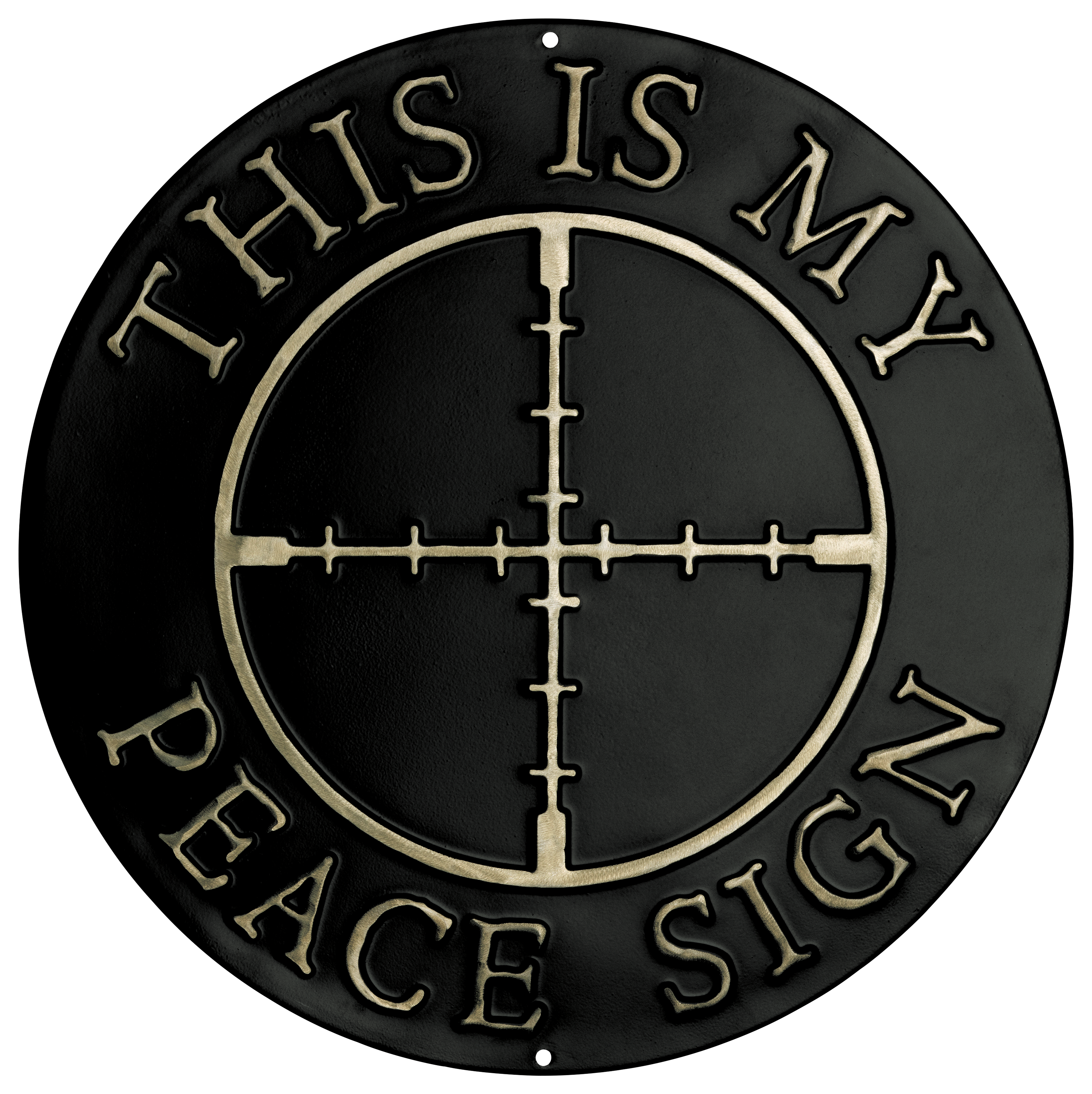 Open Road Brands Peace Sign Die-Cut Embossed Burnished Tin Sign | Bass ...